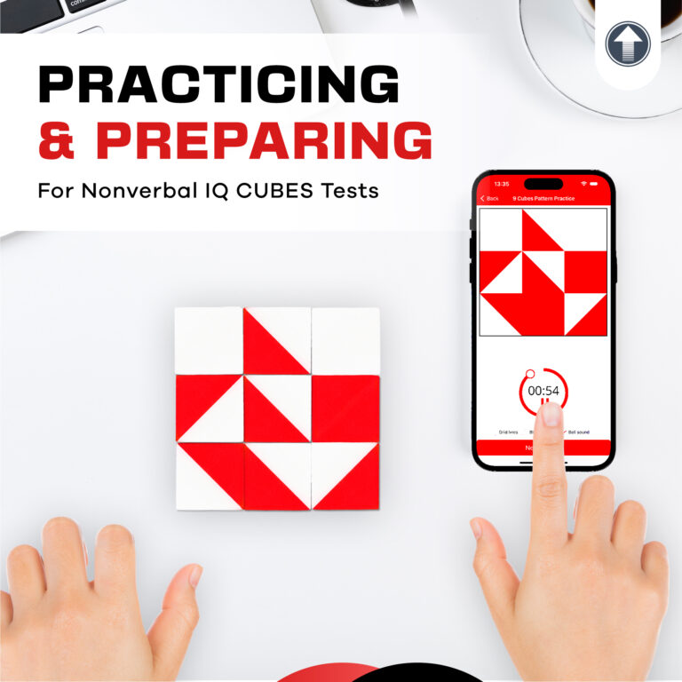 PrfcNL IQ Test Cubes in Red for WISC-V, WAIS-IV, WPPSI, BDT